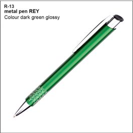 Engraved advertising pens REY PEN R-13 dark green